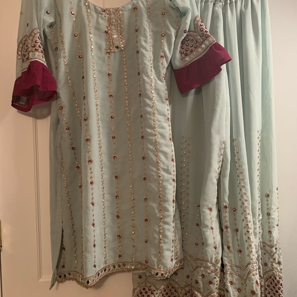 Dresses | Mint Green Indian Sharara Suit | Poshmark